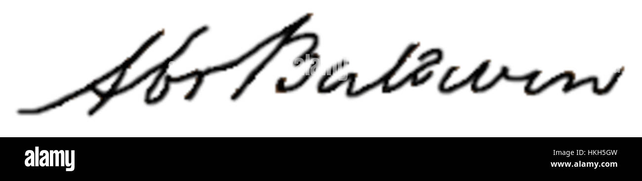 A historical document showcasing the signature of Abraham Baldwin ...