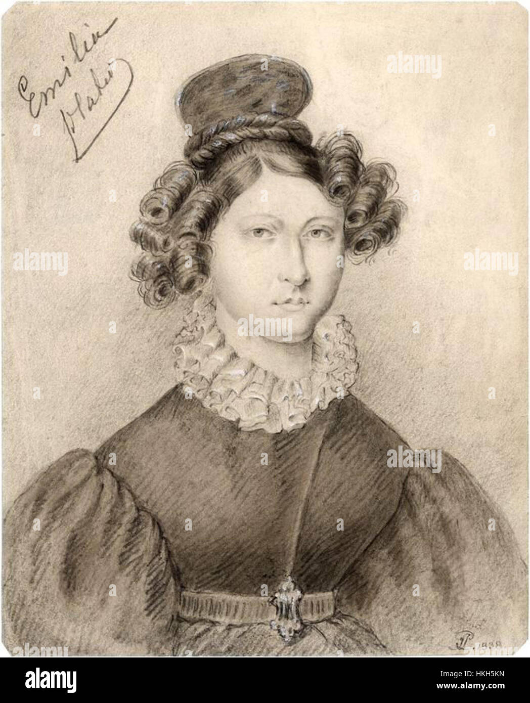 A portrait of Emilia Plater, a national heroine from Poland, depicted ...