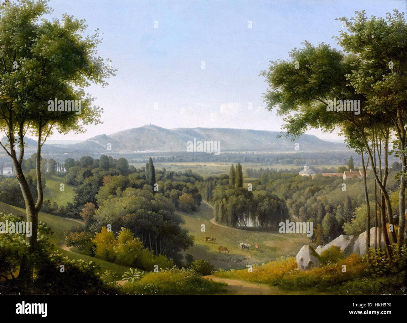 A landscape painting depicting the rural scenery of the Île-de-France ...