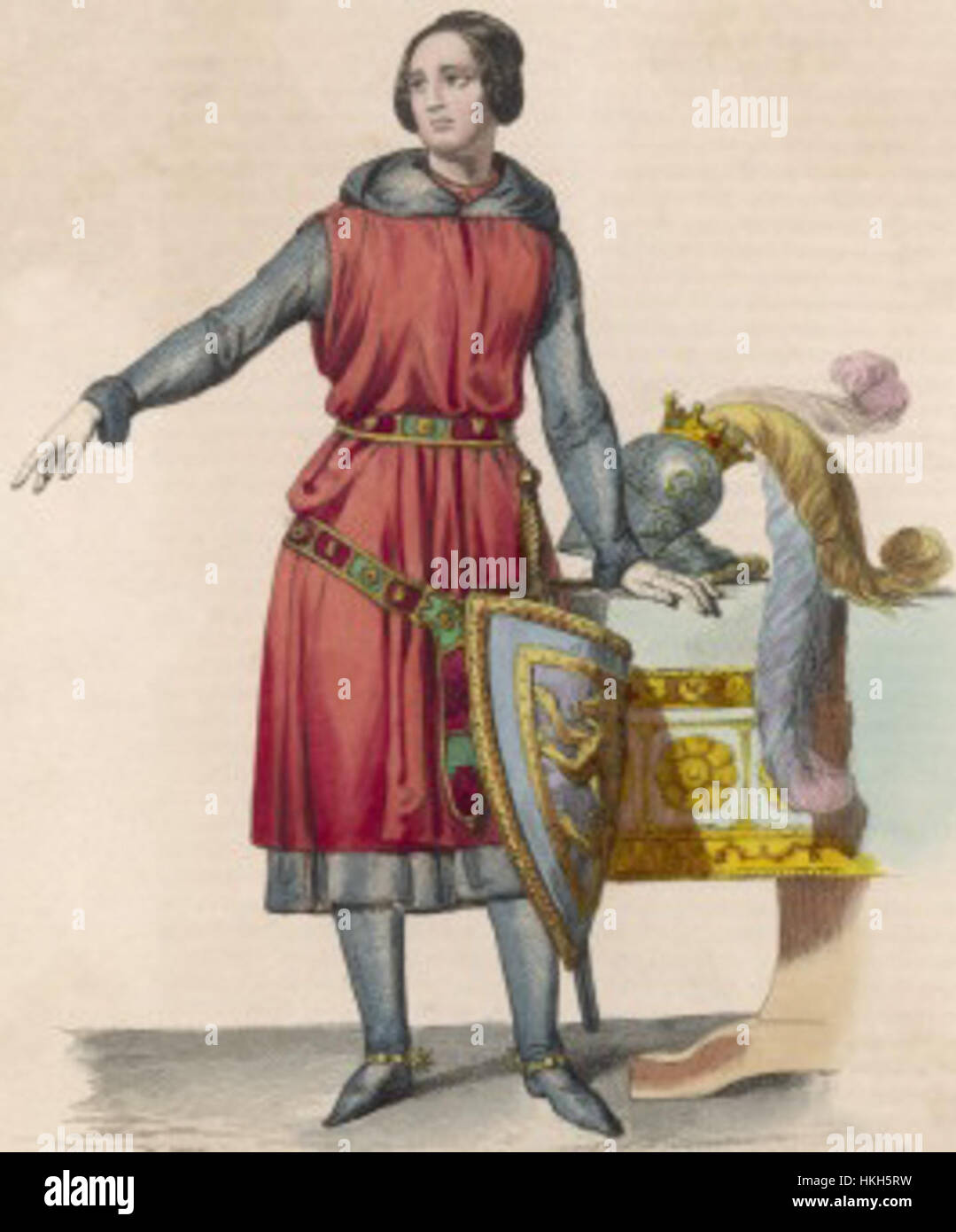 A painting featuring the portrait of Joanna of Flanders, depicting her ...