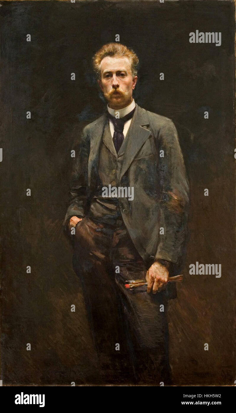 Aleksander Augustynowicz's 'Autoportret' is a self-portrait that ...