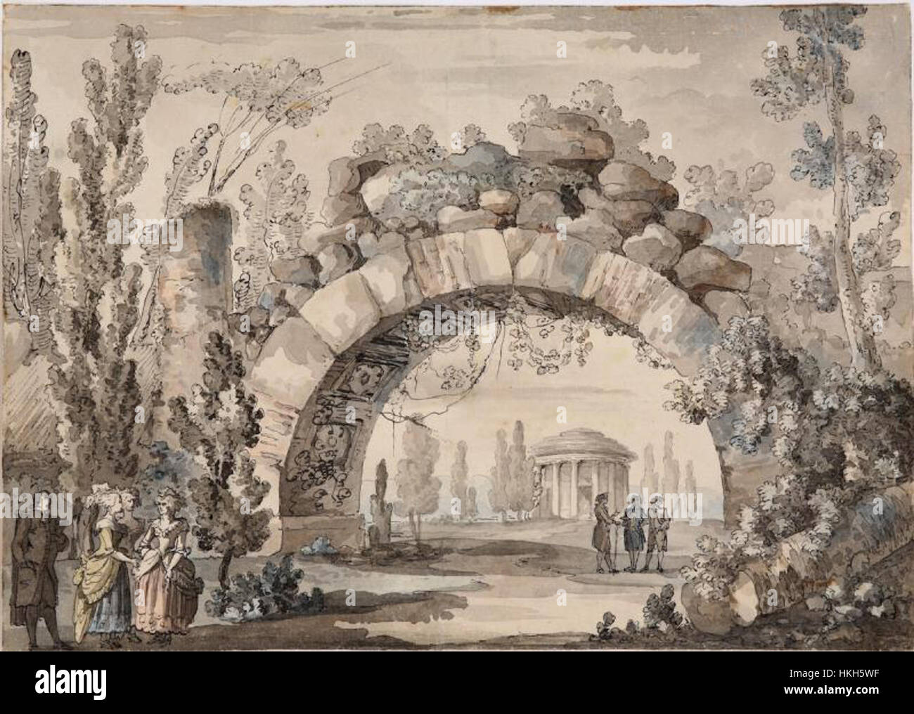 This neoclassical arch, designed by Quarenghi, stands in a park setting ...