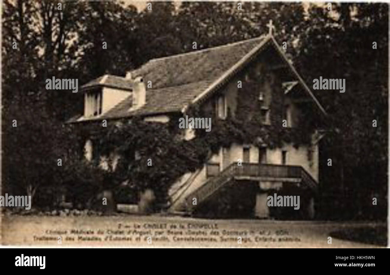 This painting depicts the Chalet de la Chapelle, a well-known medical ...