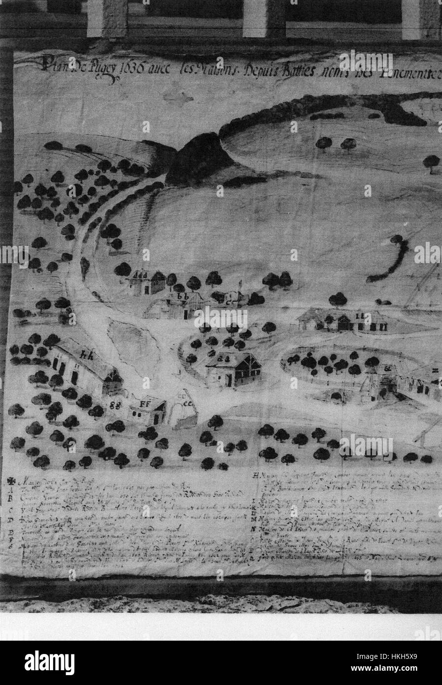 This 1636 map, known as 'Plan Pugey,' depicts the left section of a ...