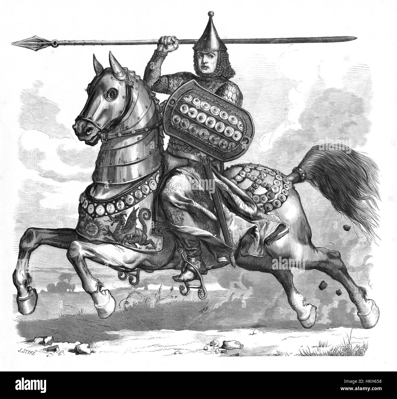 This historical portrait depicts Trojden I, Duke of Czersk, a notable ...