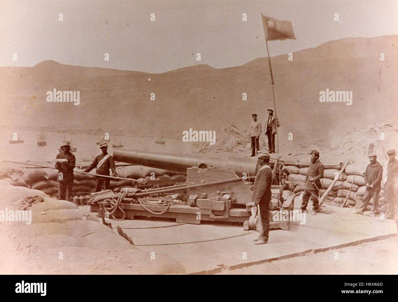 This artwork depicts the historic Fuerte de Pisagua, a military ...