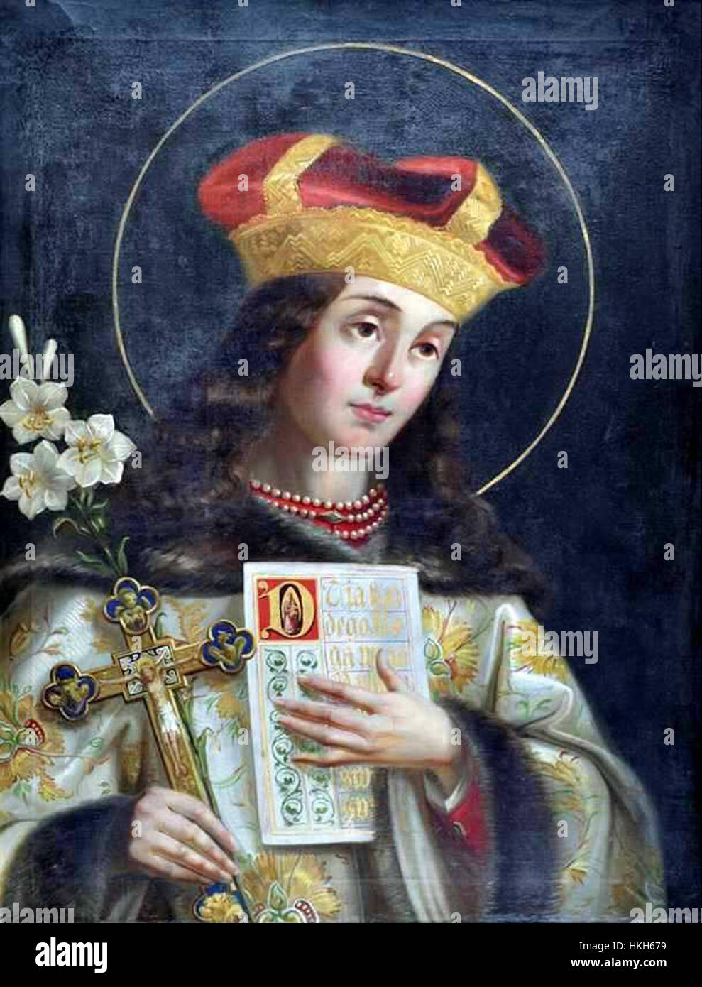 This artwork depicts Saint Casimir, a 15th-century prince of Poland and ...