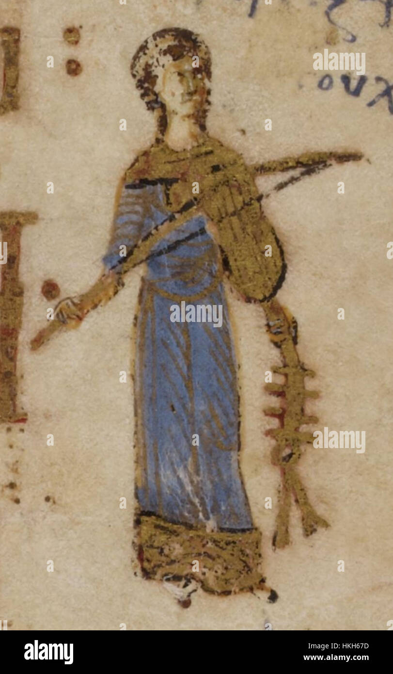 An artwork featuring the Theodore Psalter, a musical instrument ...