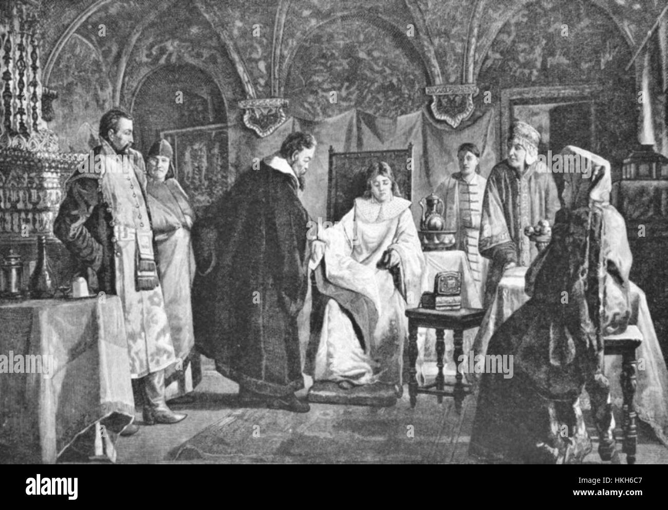 This portrait by M. Nevrev depicts Maria Ivanovna Khlopova, an ...