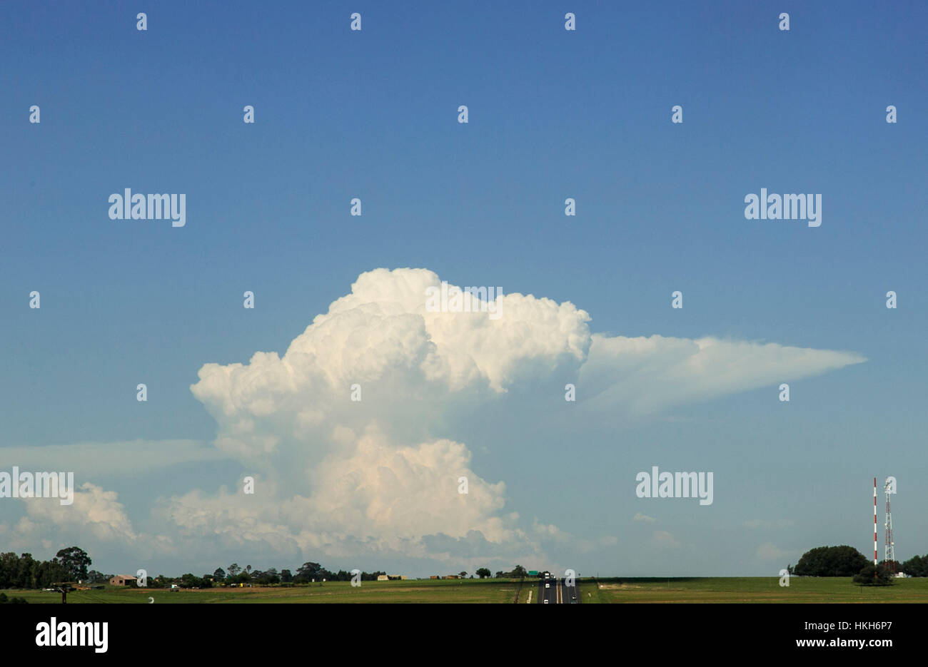 Scenic view of a Cumulo-nimbus cloud as typically develops over the ...