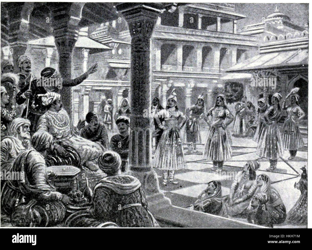 This artwork depicts the Mughal Emperor Akbar playing a game of ...