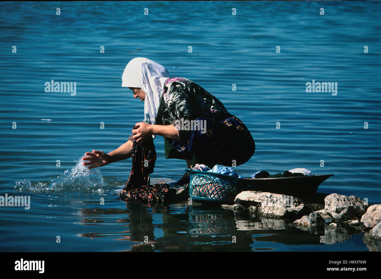Turkish Peasant Woman Washing Clothes or Doing the Laundry in Beysehir ...