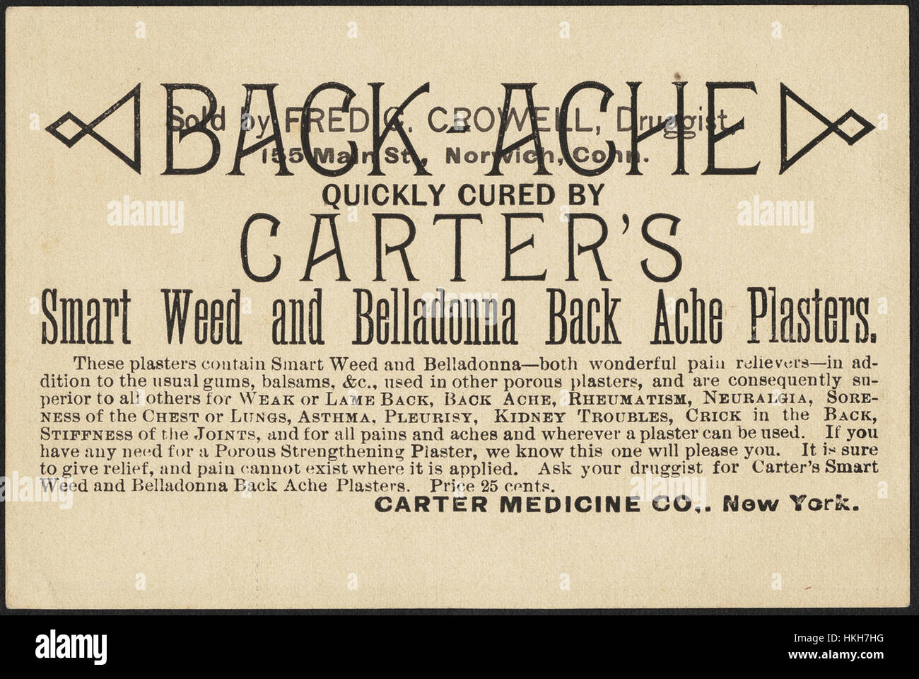 Carter's Backache Plasters - Oh my poor back. 'Dran'pa o'o' ought to ...
