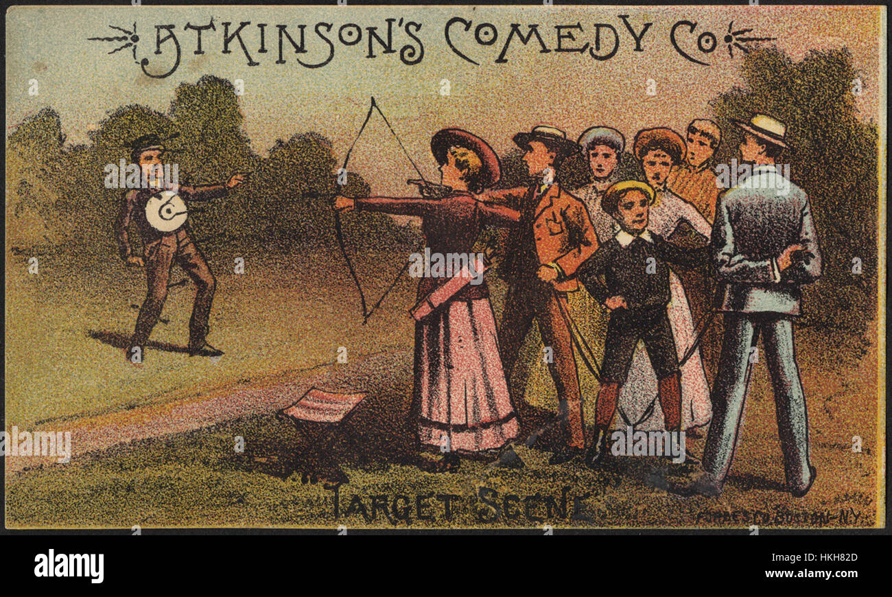 Atkinson's Comedy Co., 'Target scene.' (front Stock Photo - Alamy