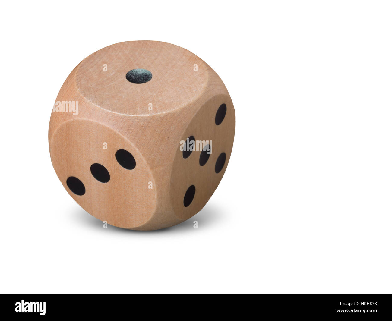 Single wooden Dice on white background Stock Photo - Alamy
