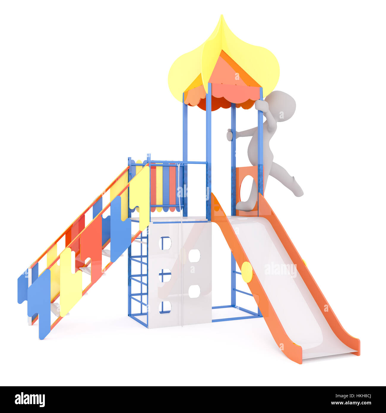 Man playground slide Cut Out Stock Images & Pictures - Alamy