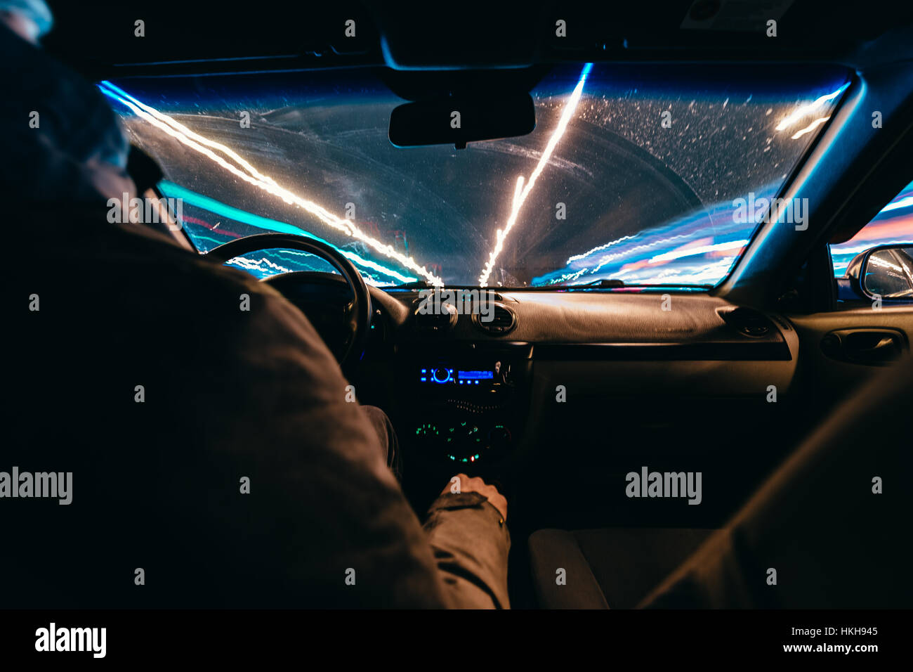 Riding through the city by car Stock Photo - Alamy