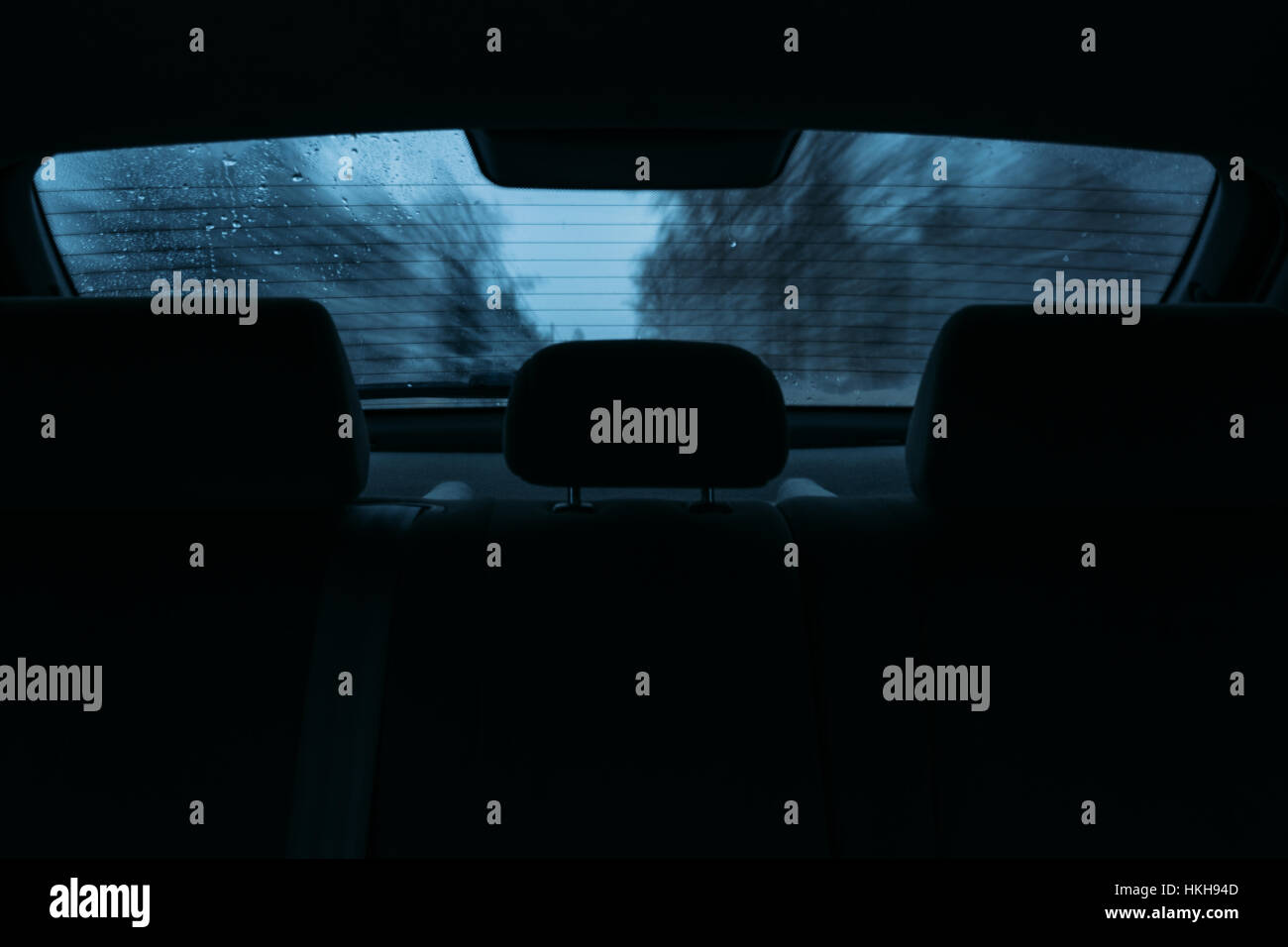 driving a car in the view the rear window Stock Photo - Alamy