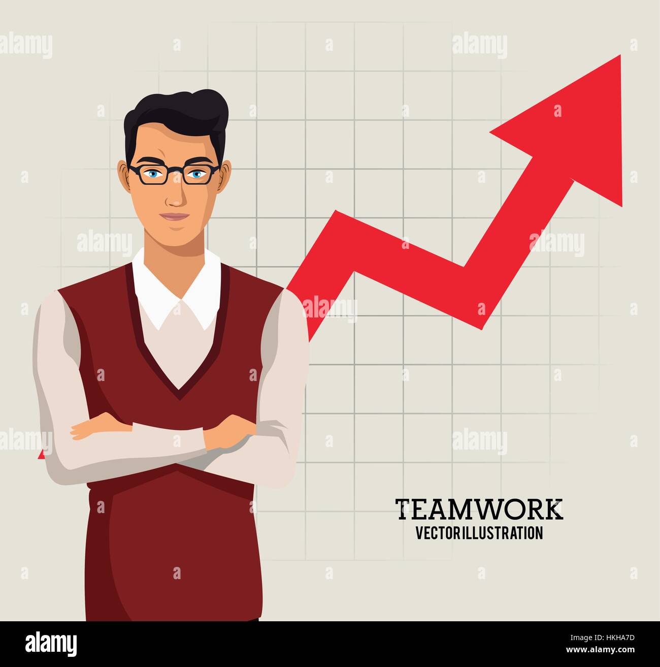 man glasses crossed arms business growth arrow Stock Vector Image & Art - Alamy