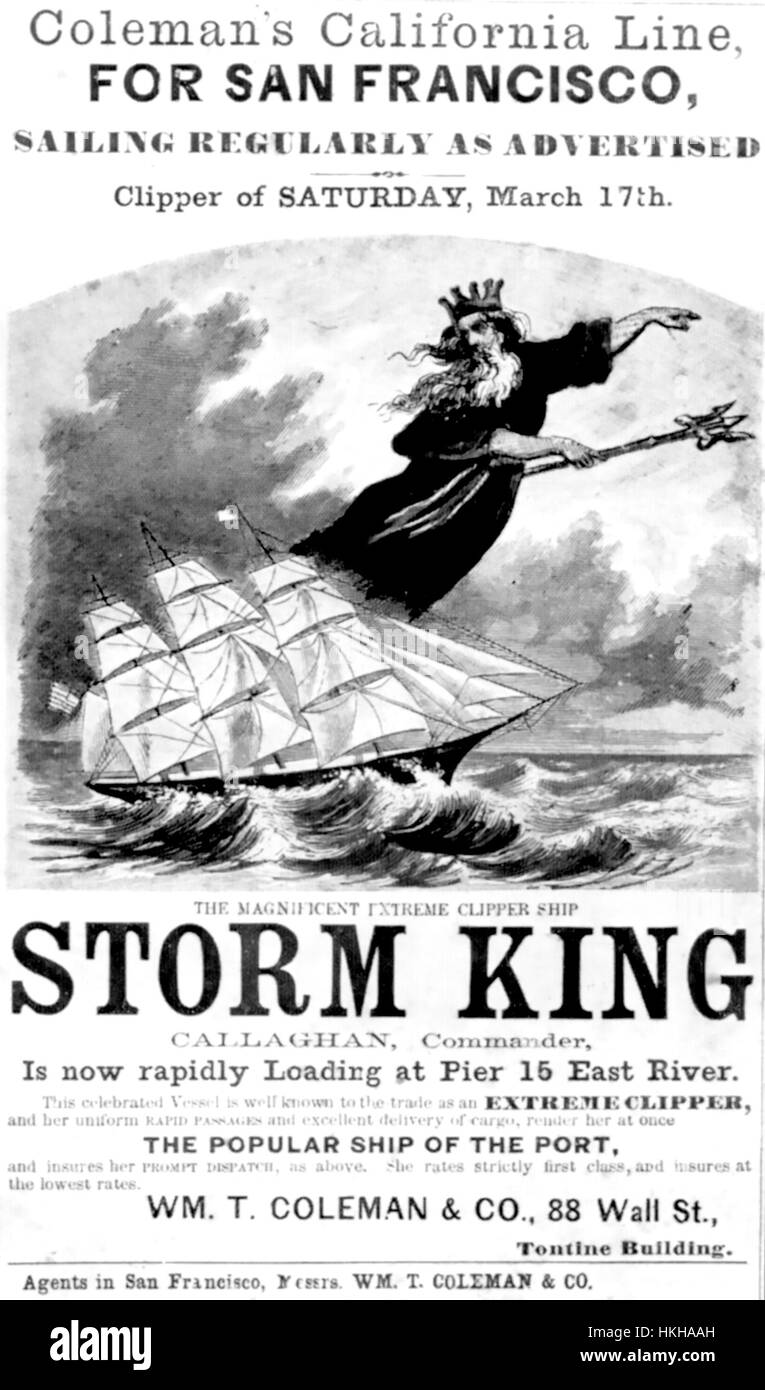 Clipper ship card 1850 High Resolution Stock Photography and Images - Alamy