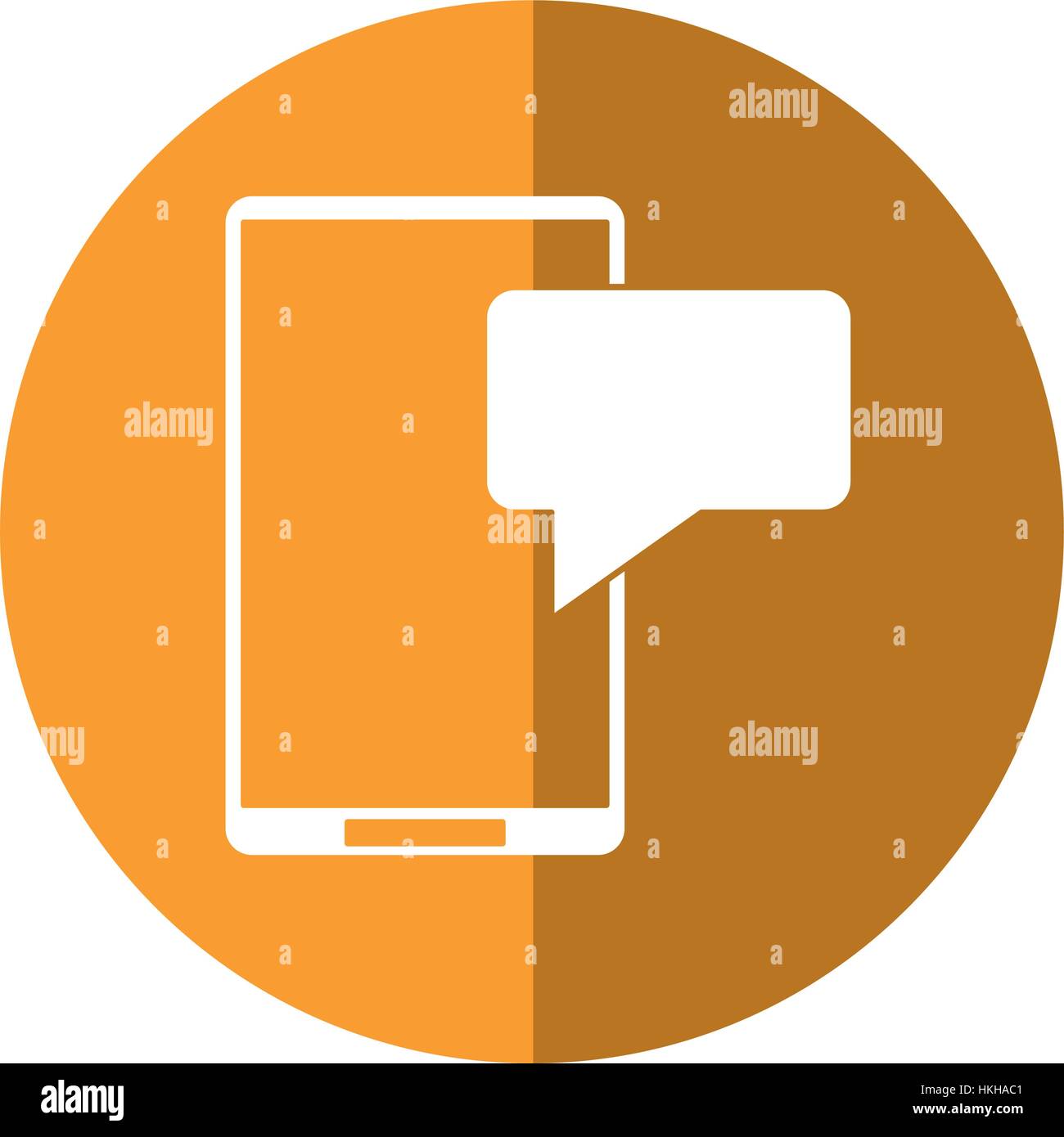 smartphone sms talking bubble speak shadow Stock Vector Image & Art - Alamy