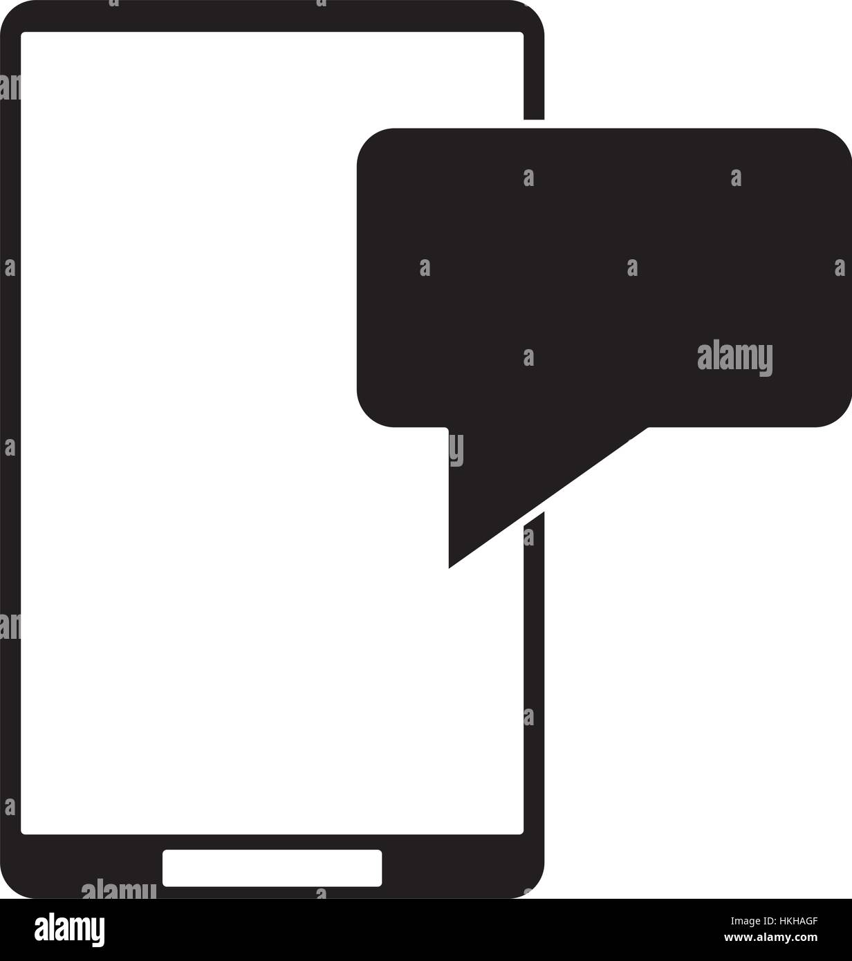 silhouette smartphone sms talking bubble speak Stock Vector Image & Art ...