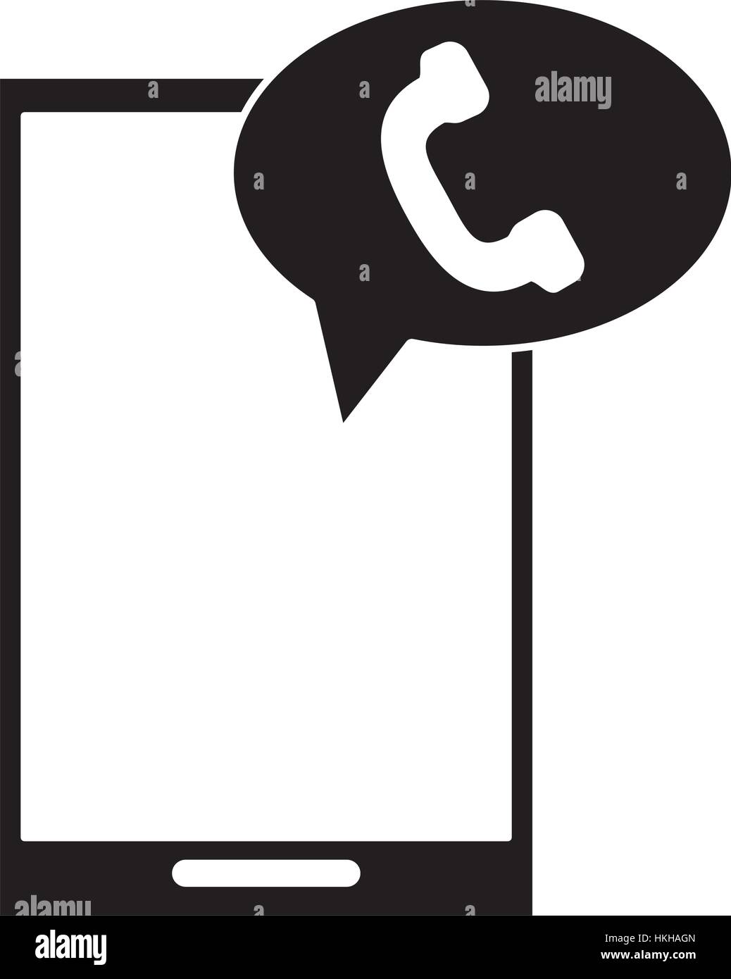 silhouette mobile phone telephone call communication Stock Vector Image ...