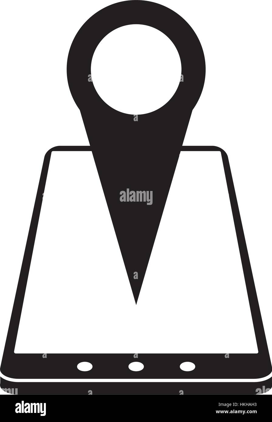 silhouette smartphone location pin map gps Stock Vector Image & Art - Alamy