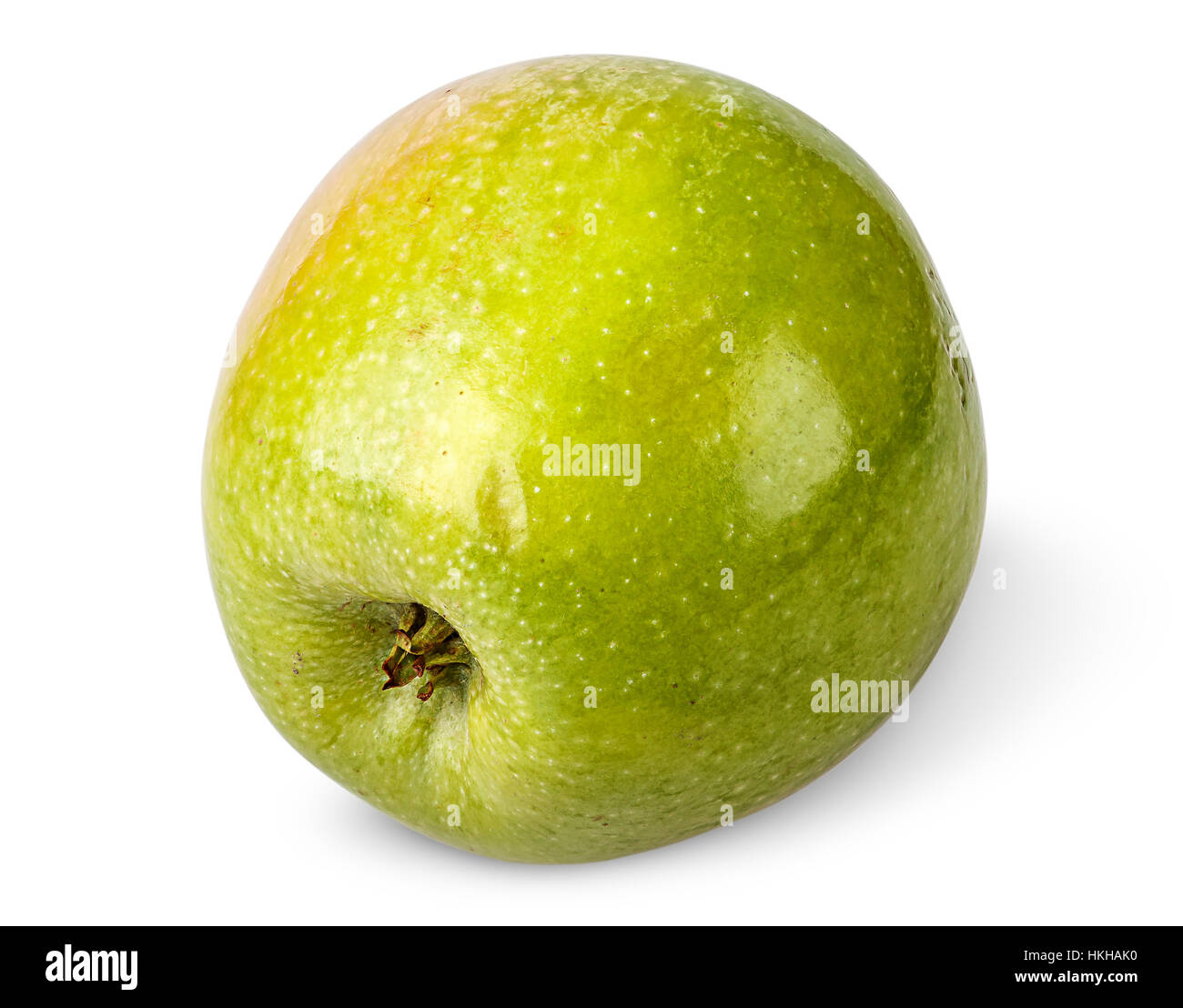 Tasty ripe green apple rotated isolated on white background Stock Photo ...