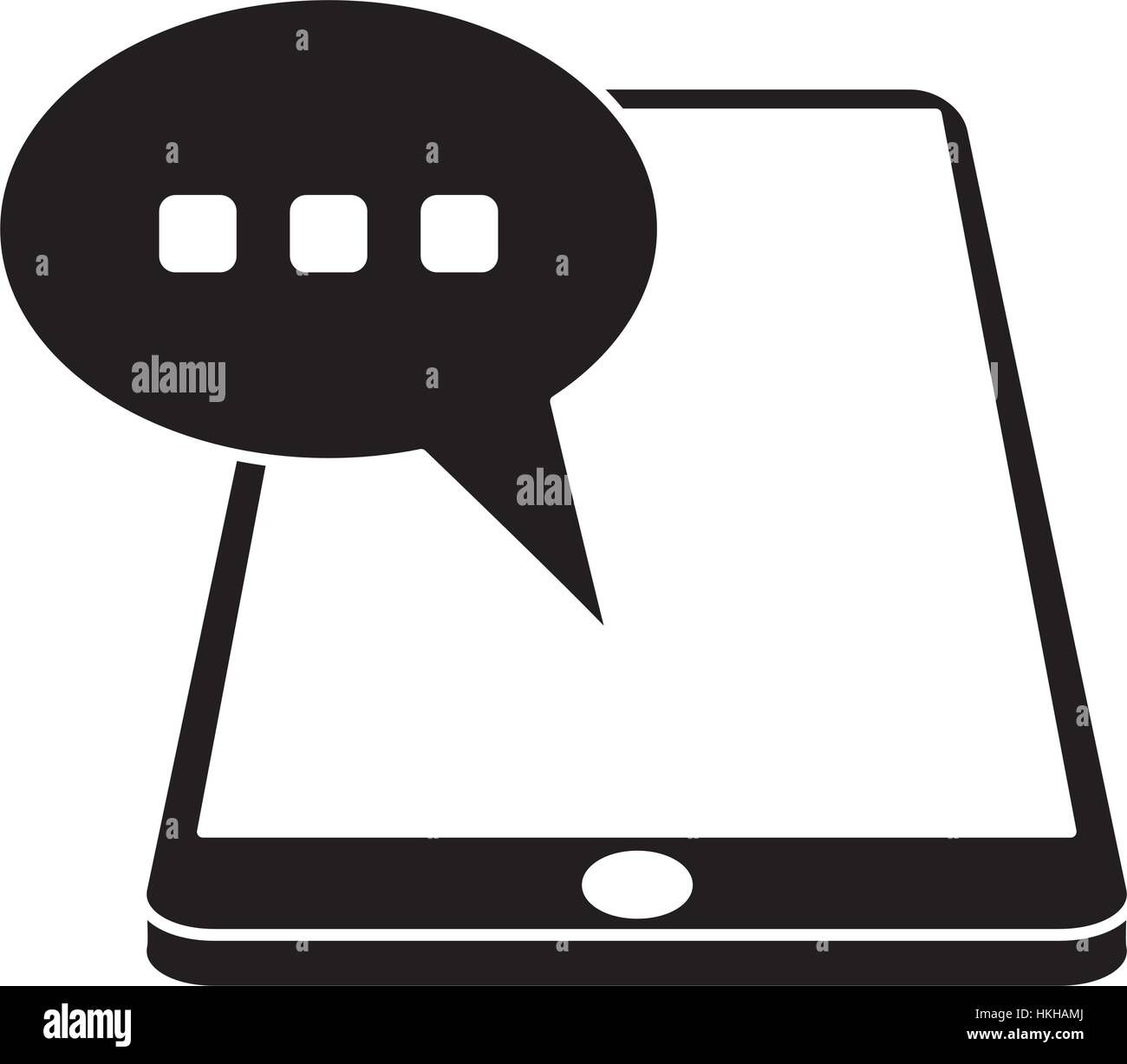 silhouette smartphone bubble speech chat communication Stock Vector ...