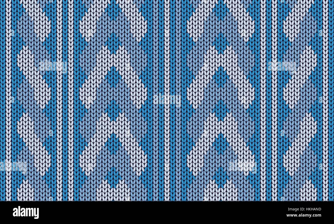vector seamless knitted pattern, blue winter decoration Stock Vector ...