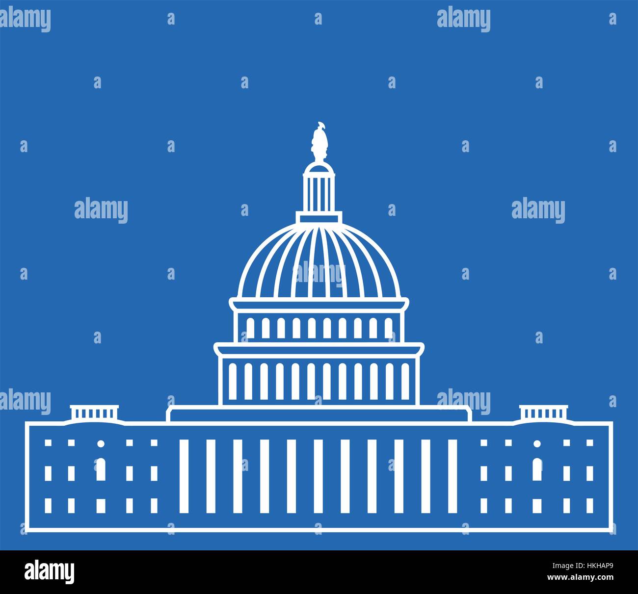 vector icon of united states capitol hill building washington dc ...