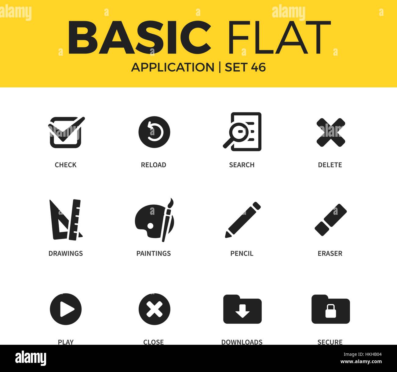 Basic set of Application icons Stock Vector Image & Art - Alamy