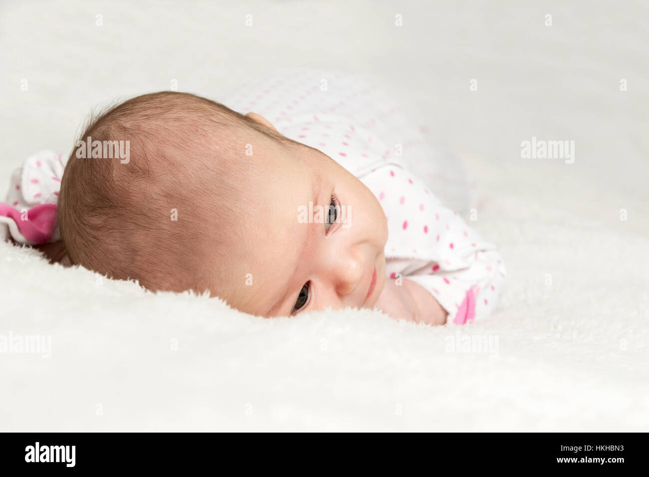 Portrait of infant closeup view from above Stock Photo - Alamy