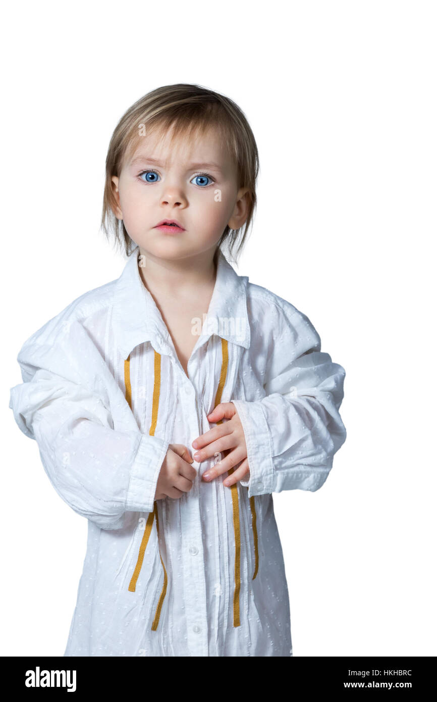 Portrait of little child isolated Stock Photo - Alamy