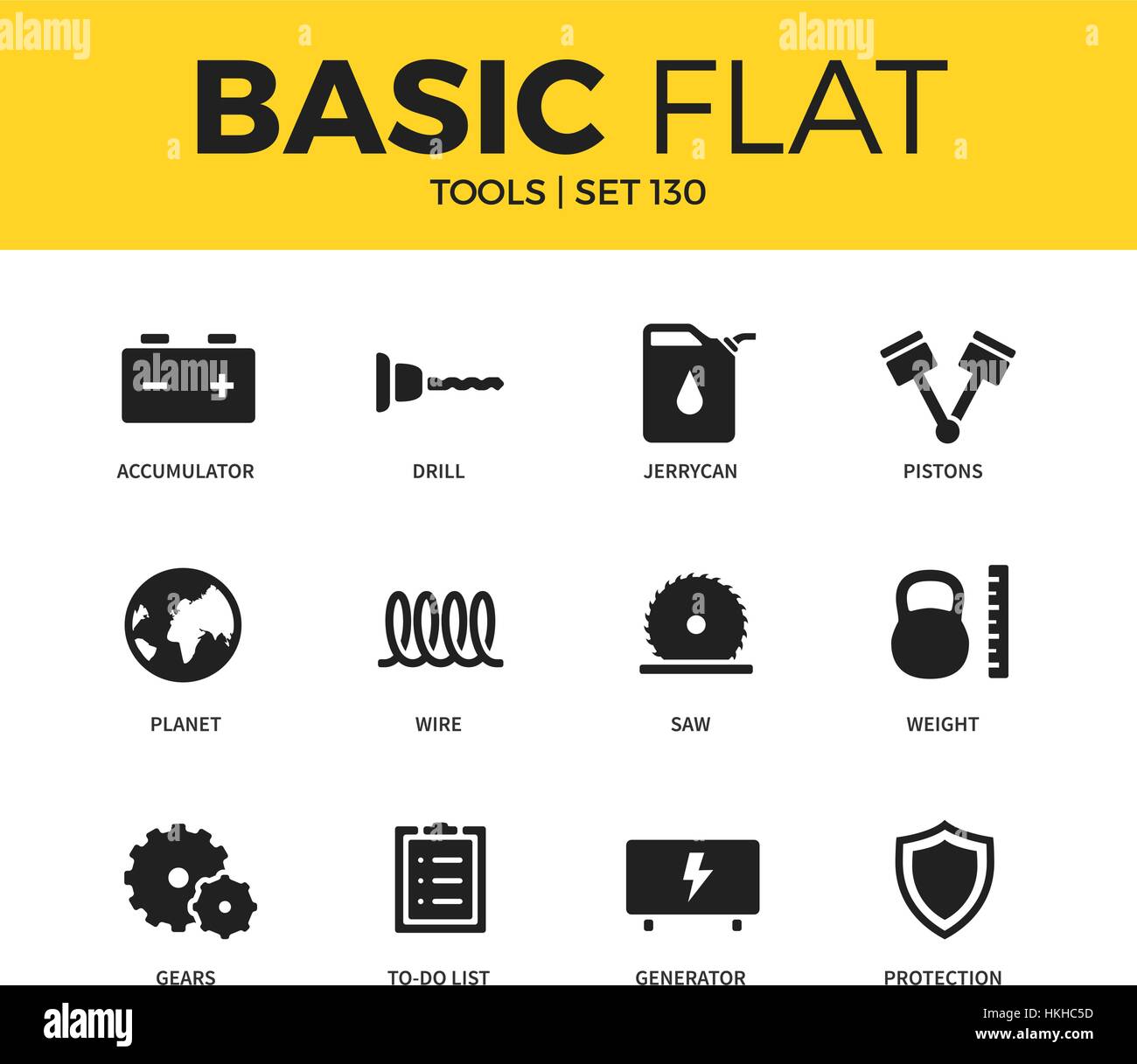 Basic set of Tools icons Stock Vector Image & Art - Alamy