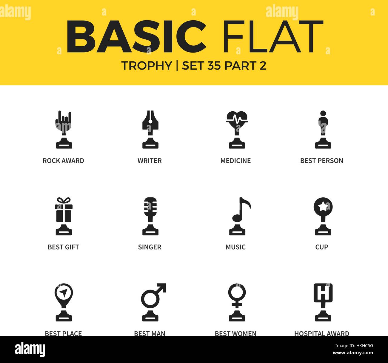 Trophy cup white icons Stock Vector Images - Alamy