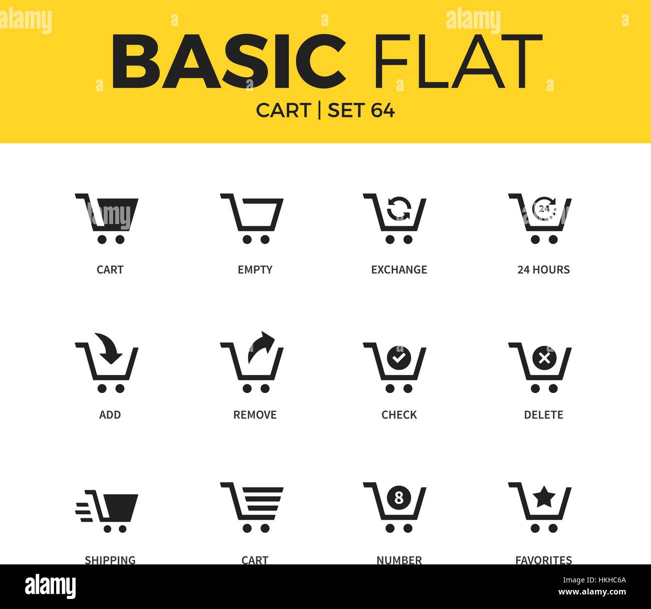 Basic set of cart icons Stock Vector Image & Art - Alamy