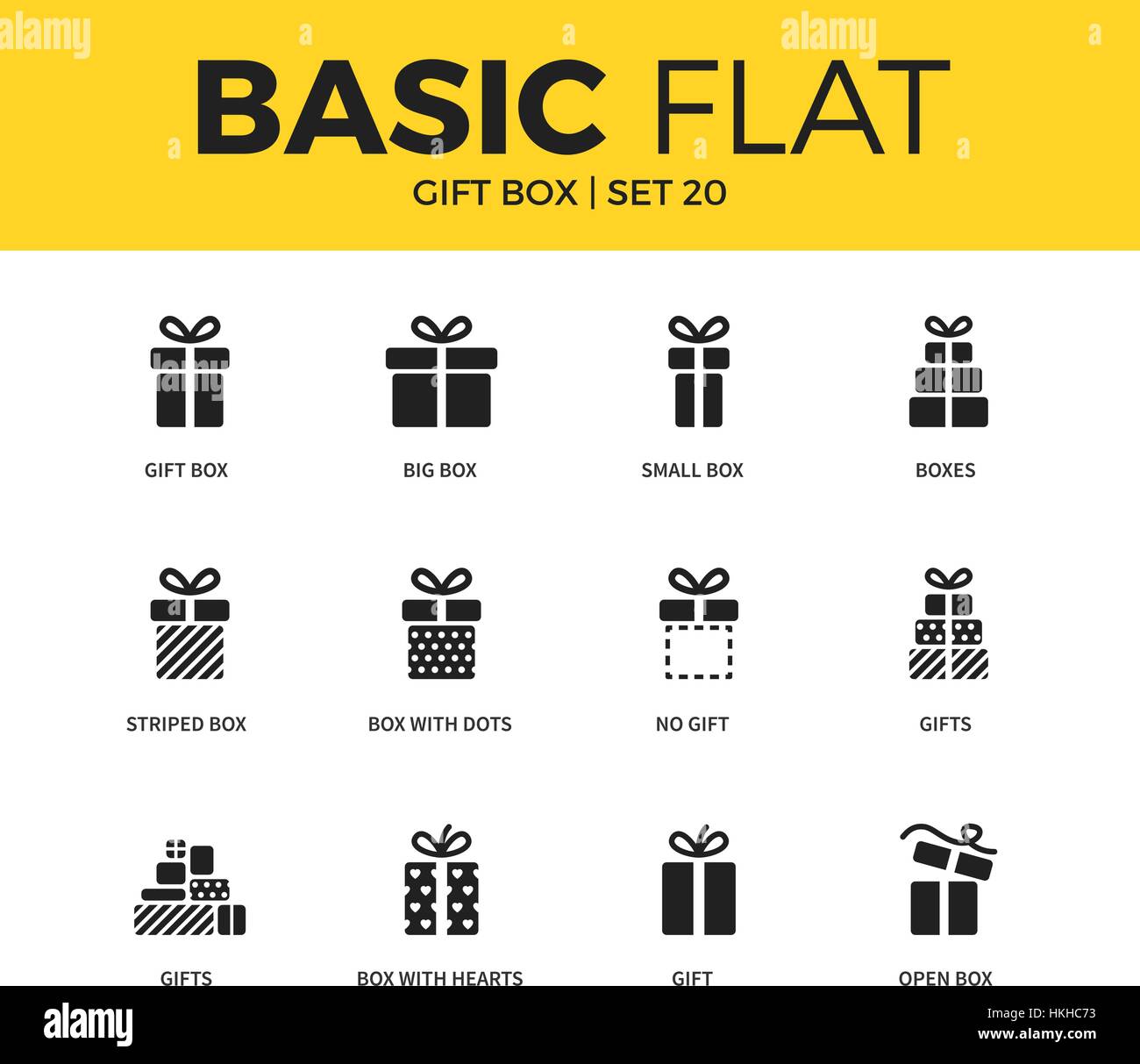 Basic set of Gift box icons Stock Vector Image & Art - Alamy