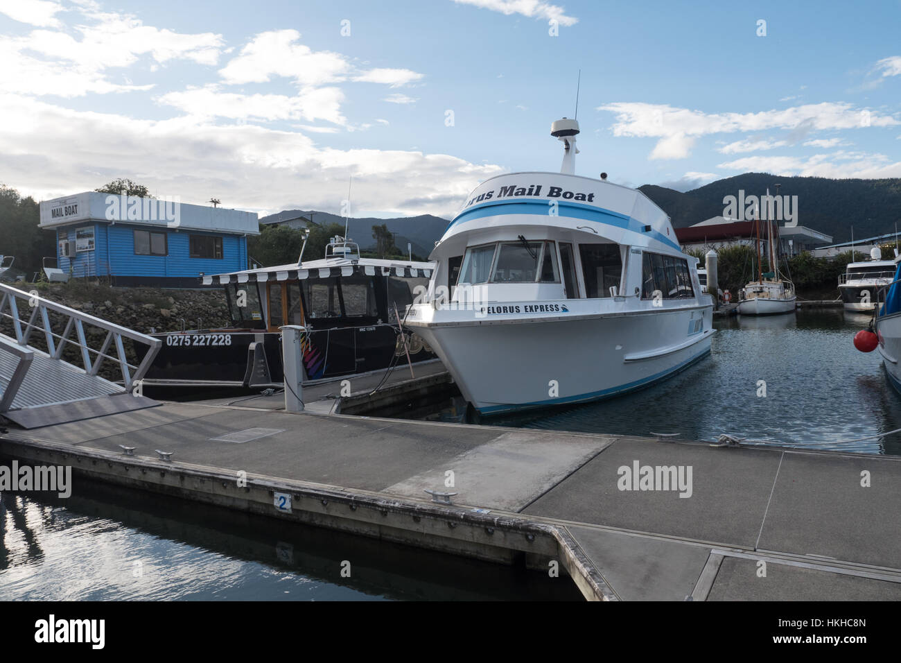 The Pelorus Mail Boat, Havelock, South Island, New Zealand Stock Photo ...