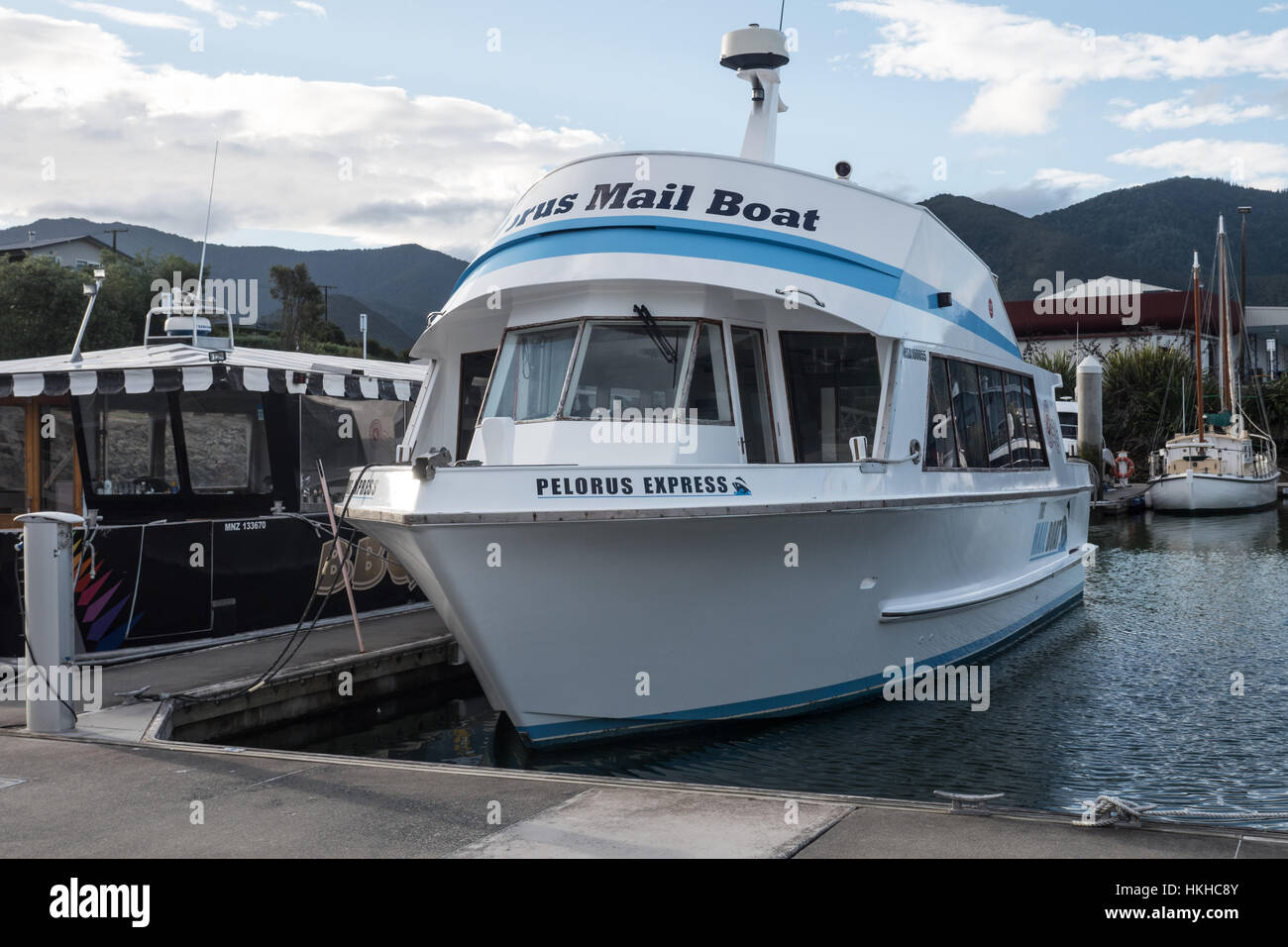 The Pelorus Mail Boat, Havelock, South Island, New Zealand Stock Photo ...