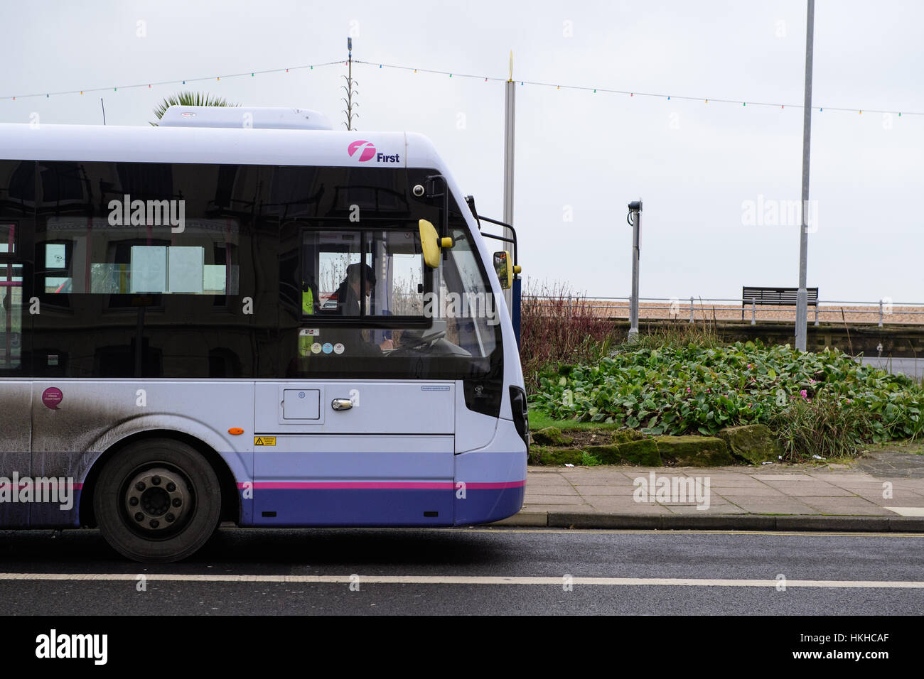 Single decker bus, Southsea, Hampshire, UK Stock Photo - Alamy