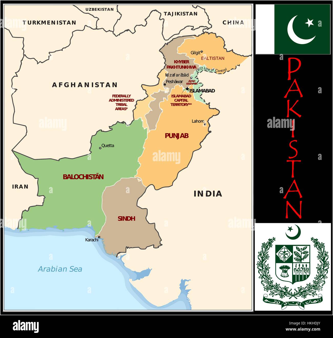 Map of punjab hi-res stock photography and images - Alamy