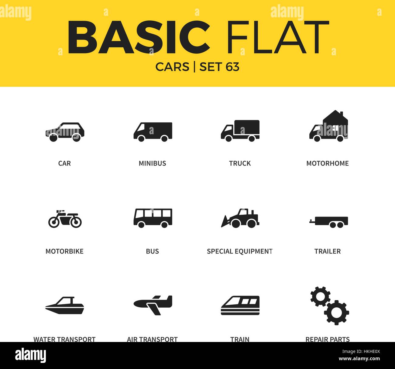 Basic set of car icons Stock Vector Image & Art - Alamy