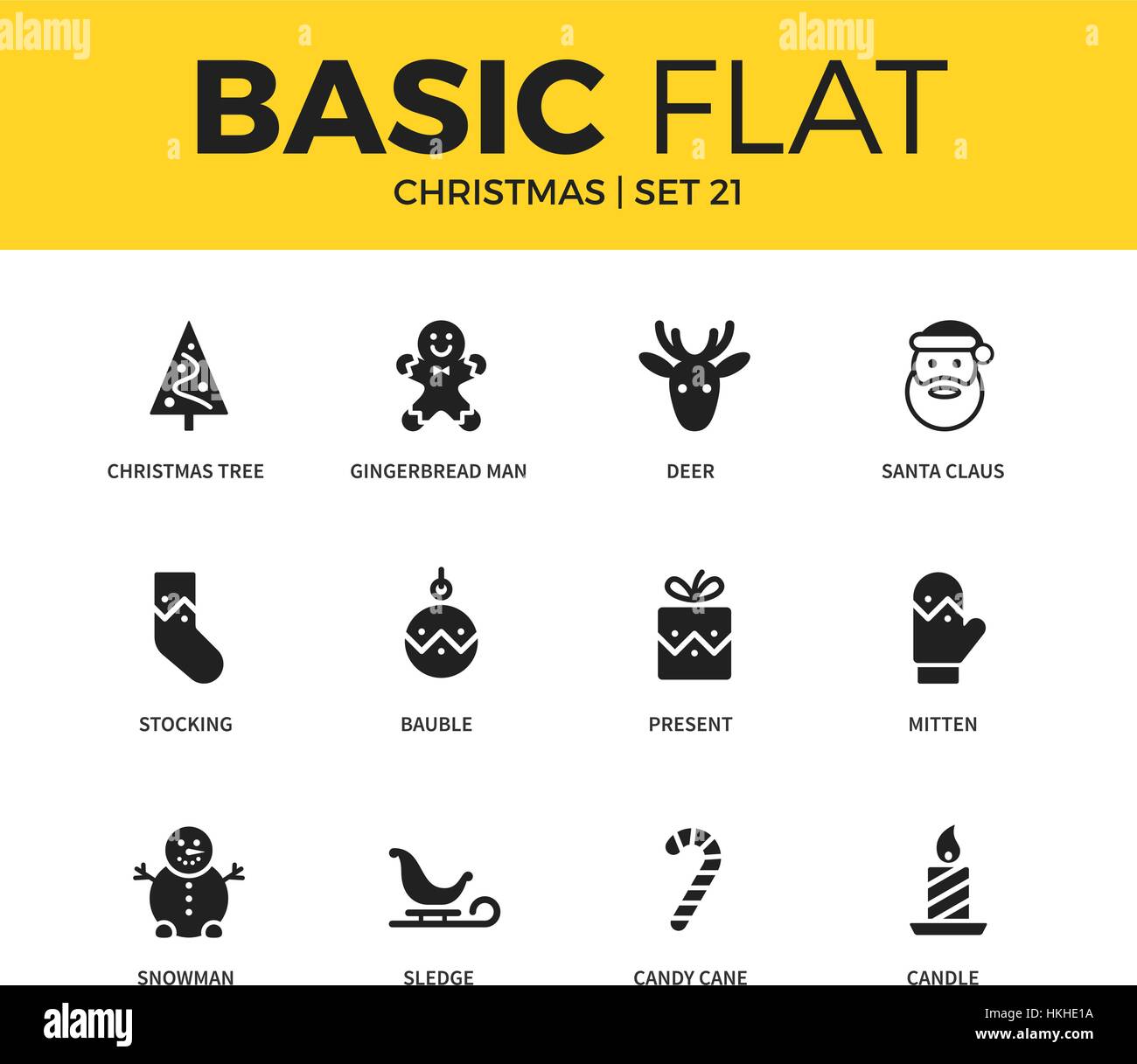 Basic set of christmas icons Stock Vector Image & Art - Alamy