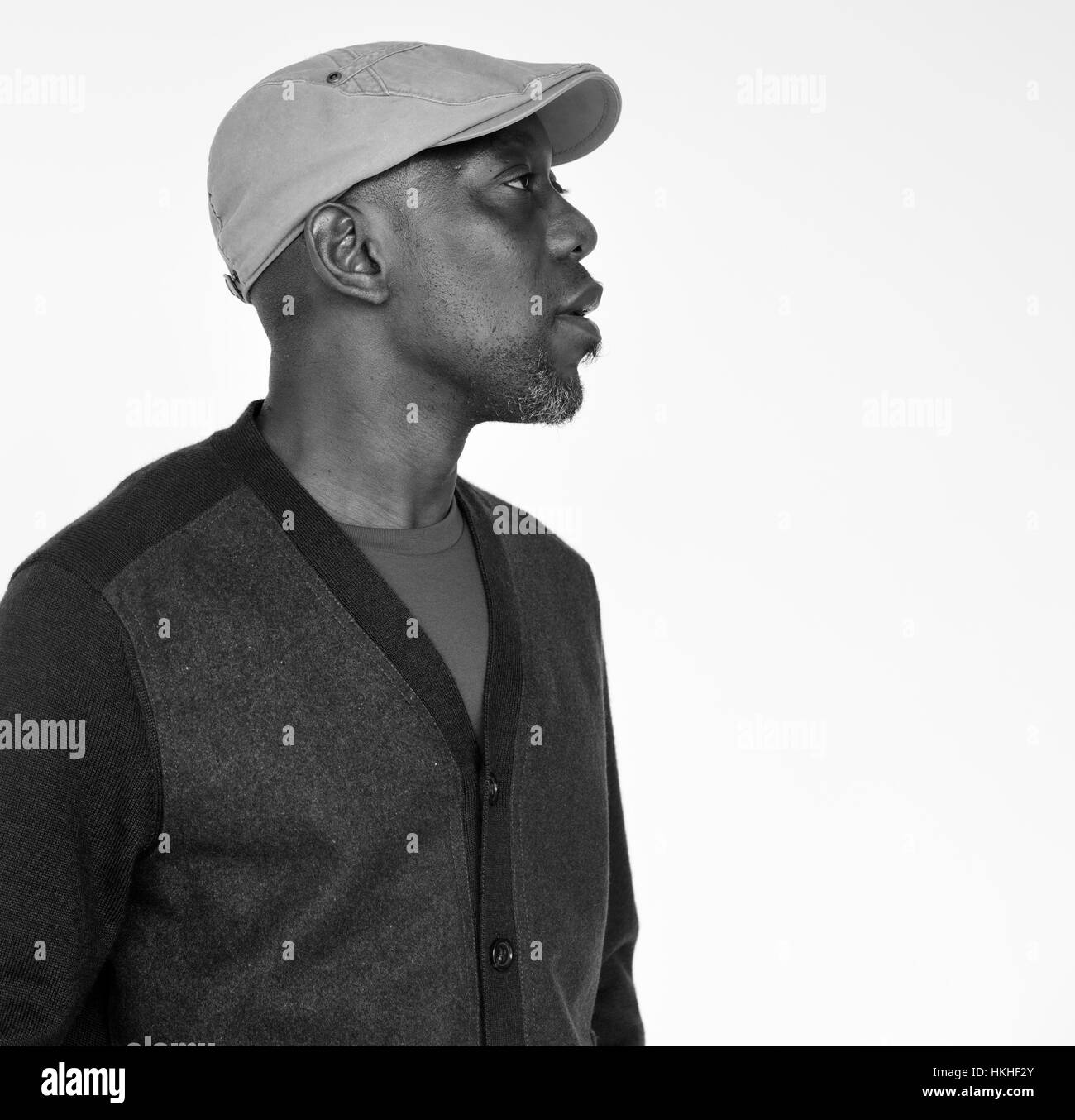 Closeup young man posing looking Black and White Stock Photos & Images ...