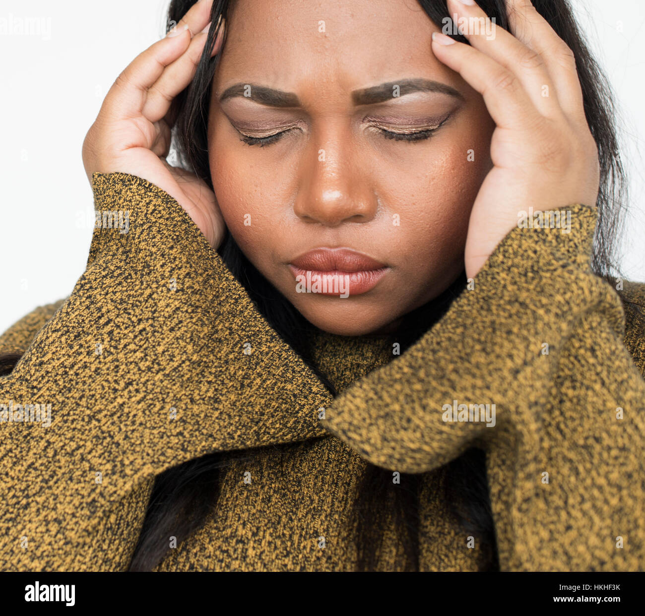 Woman Stressed Face Expression Concept Stock Photo - Alamy