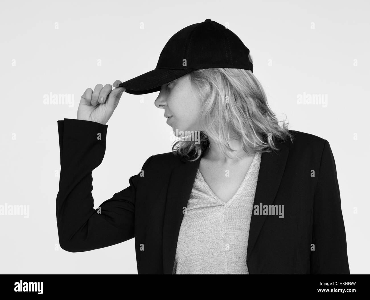 Concept young woman thinking Black and White Stock Photos & Images - Alamy