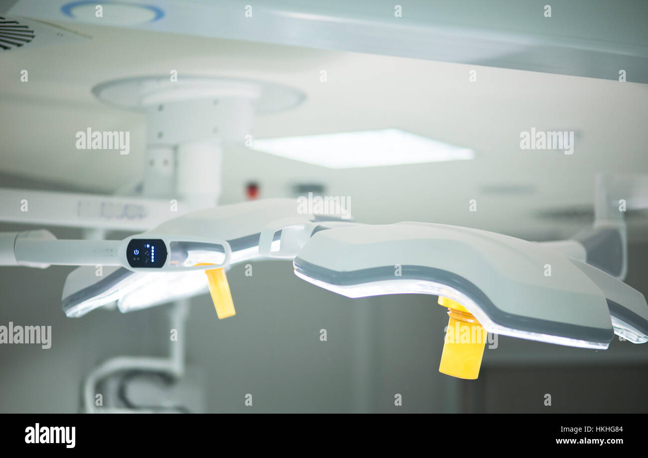 Hospital ward emergency room operating theater and modern light ...