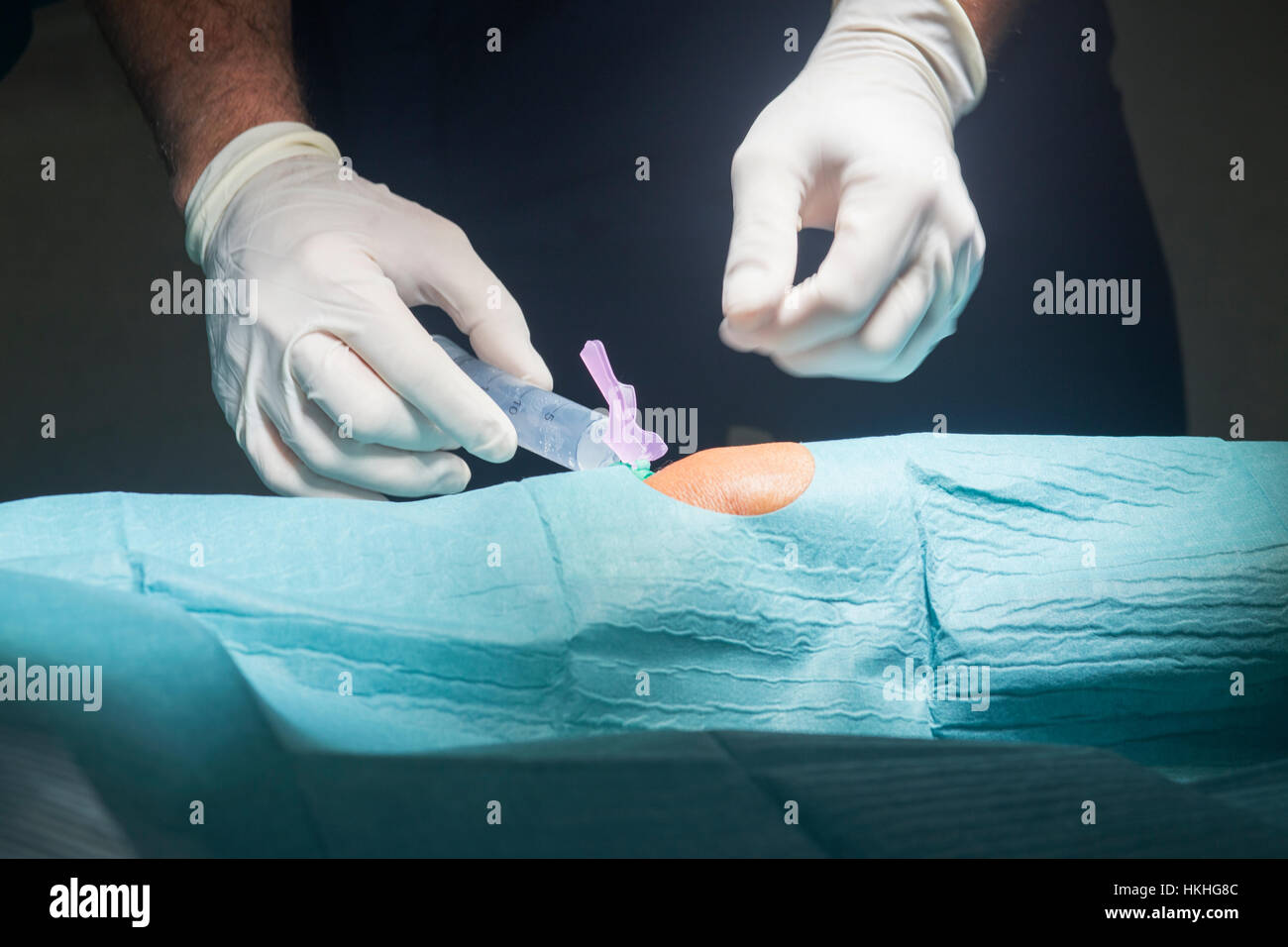 Anaesthtist anaesthetic injection in knee for surgery hospital ...